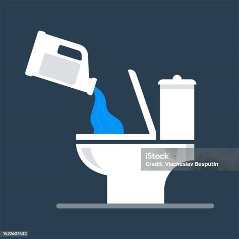 청소기를 화장실에 붓습니다 화장실 청소 플랫 벡터 일러스트레이션 따르기에 대한 스톡 벡터 아트 및 기타 이미지 따르기 세정제 청소부 Istock
