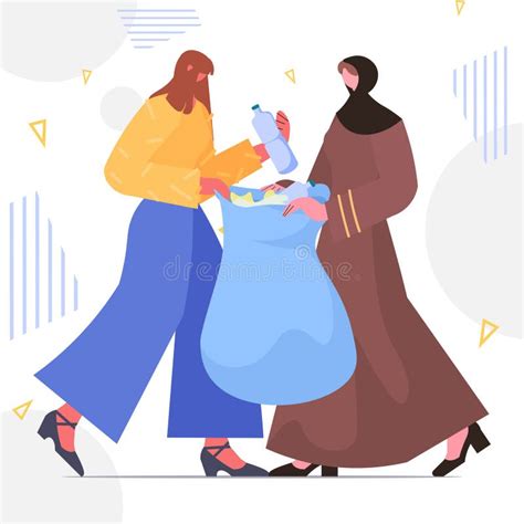 Women Collecting Trash Into Bags Clean Up Garbage Ecological Challenge