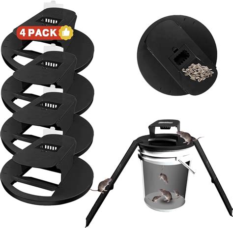 Amazon.com : Mouse Traps Indoor for Home, 4 Pack Mouse Trap Bucket Lid with Upgraded Clear Box ...