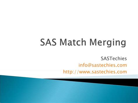 Data Match Merging In Sas Ppt Programming Languages Computing