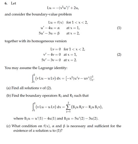 Solved Let And Consider The Boundary Value Problem Chegg