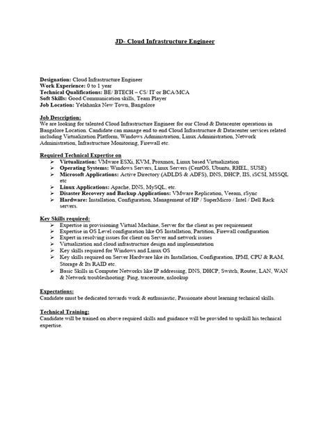 Cloud Infrastructure Engineer Pdf