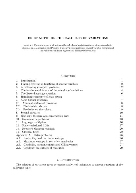 Finding Extrema Of Functions Of Several Variables Brief Notes On The
