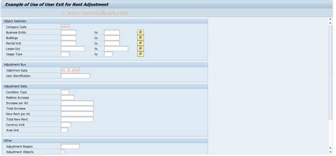 FOUJ SAP Tcode RFVI Calculate Rent Adjustment USR