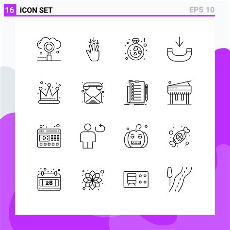 16 User Interface Outline Pack Of Modern Signs And Symbols Of Empire Phone Gestures Incoming