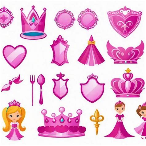 Premium Ai Image Princess Icon Set