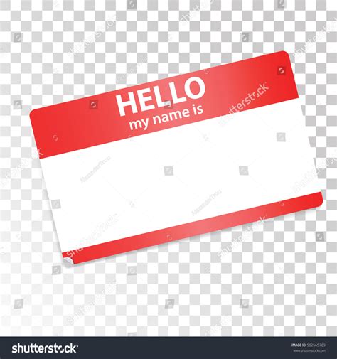 Hello My Name Is Redwhite Sticker Stock Vector 582565789 Shutterstock