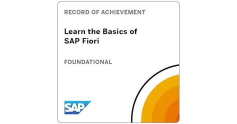 Happy To Share My Verified Record Of Achievement From Sap For Completing The Foundational Course