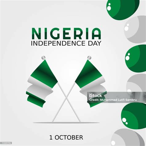 나이지리아 독립 기념일 벡터 일러스트레이션 인사말 카드 포스터 및 배너에 적합합니다 10월에 대한 스톡 벡터 아트 및 기타 이미지 10월 개념 개념과 주제 Istock
