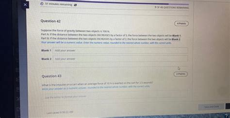 solved suppose the force of gravity between two objects is