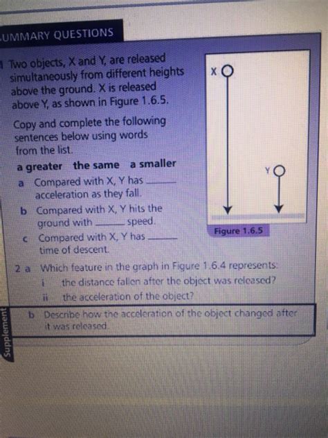 solved summary questions 1 two objects x and y are