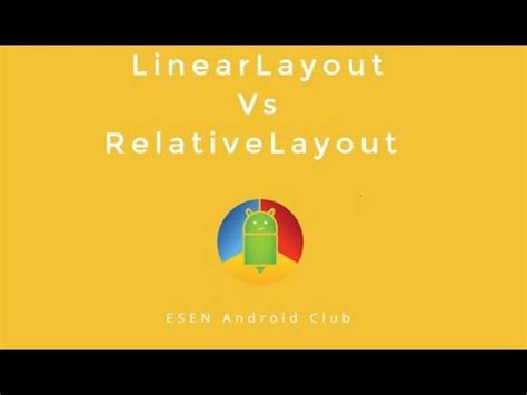 Tutoriel Android Linear Vs RelativeLayout YouTube