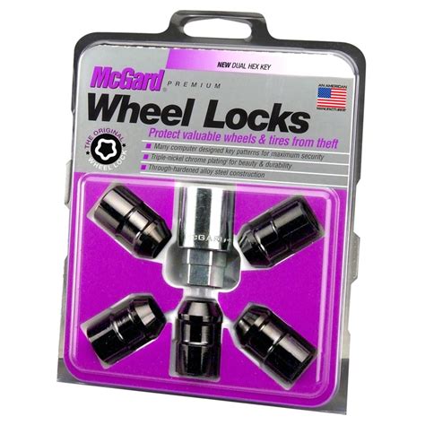 Jeep 5pk Cone Seat Locks 5 Lock Set Wkey Black Mcgard 24548