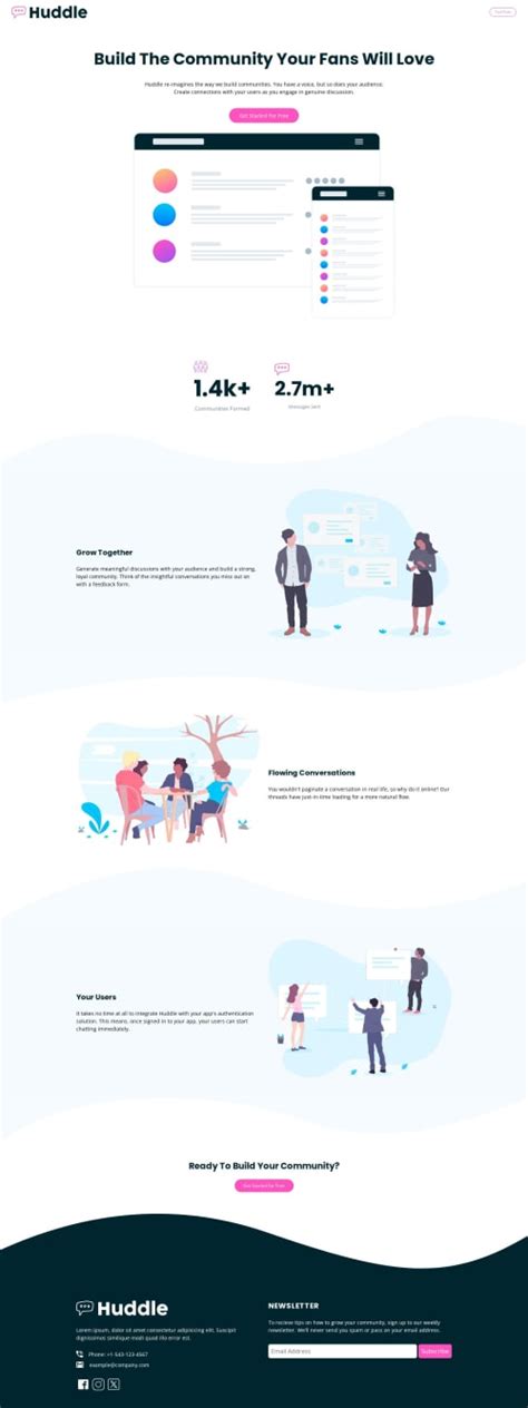 Frontend Mentor Huddle Landing Page With Curved Sections Coding