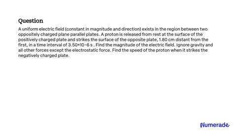Solved A Uniform Electric Field Constant In Magnitude And Direction