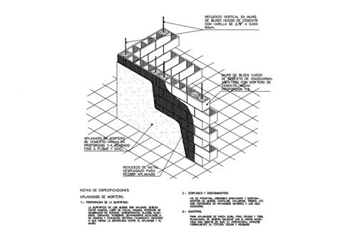 walls of blocks dwg file in autocad format