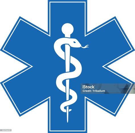 아스클레피오스의 지팡이와 함께 생명의 별 의료 신호 막대기를 든 Caduceus 뱀 아스클레피오스의 지팡이 비상 기호입니다 건강 진단에 대한 스톡 벡터 아트 및 기타 이미지