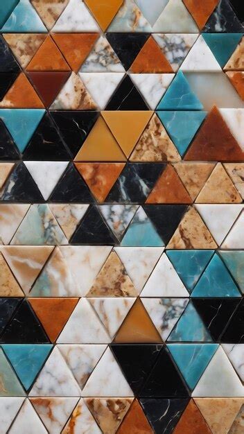 Premium Photo 3d Triangular Geometric Marble Tile Design Pattern 3d