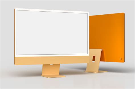 모니터 24 인치 모형 템플릿 프리젠 테이션 브랜딩 기업 정체성 광고 브랜딩 비즈니스 3d 렌더링 0명에 대한 스톡 사진 및 기타 이미지 Istock