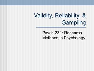 Validity Reliability PPT