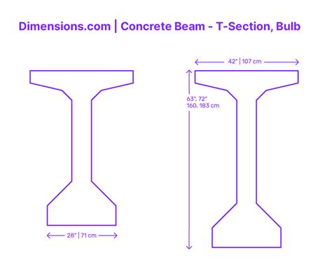 Concrete Beam T Section Bulb Dimensions Drawings Dimensions Com
