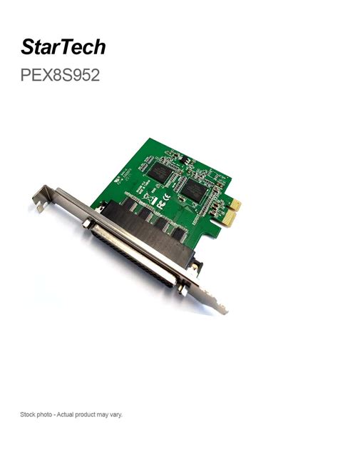 StarTech PEX8S952 8 Port Native PCIe X1 RS232 Serial Adapter Card W O Cable