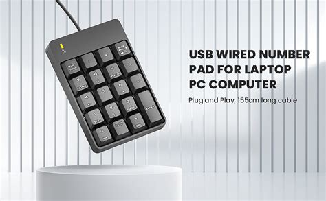 wired number pad usb numeric keypad 19 key number keypad