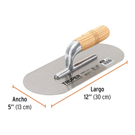 Ficha Tecnica Llana Canto Redondo 12 X 5 Con Mango De Madera Truper