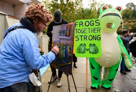 Portlands Protest Frogs Are Dead Serious About Absurdity