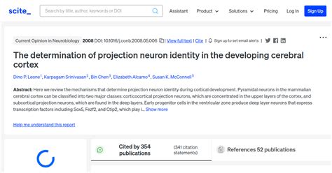 The Determination Of Projection Neuron Identity In The Developing