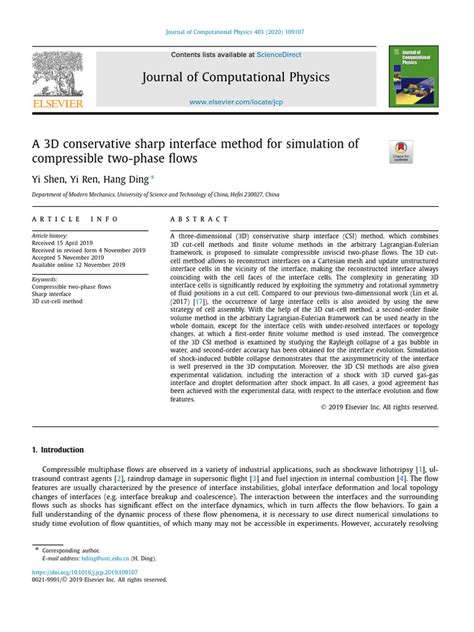 a 3d conservative sharp interface method for simulation of compressible