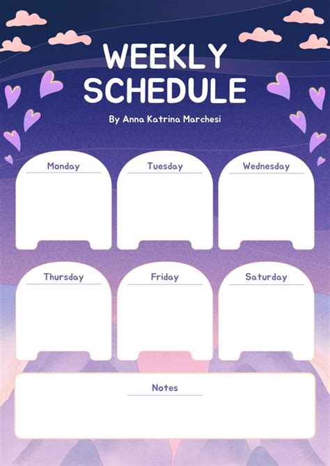 Page Free And Customizable Weekly Schedule Templates Canva