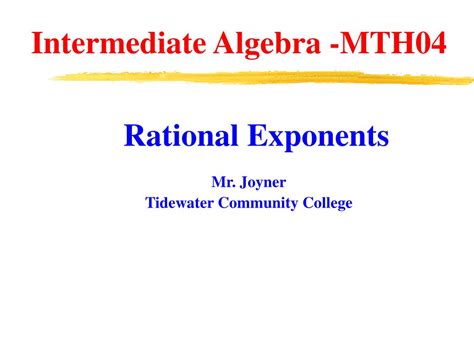 Ppt Rational Exponents Powerpoint Presentation Free Download Id316624