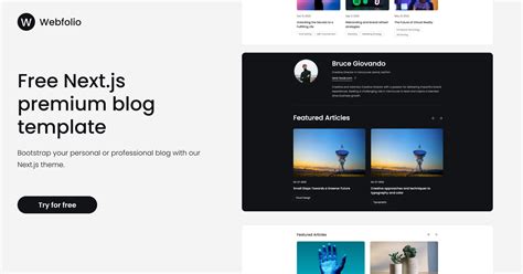 Webfolio Next Js Blog Starter React Starter Themes
