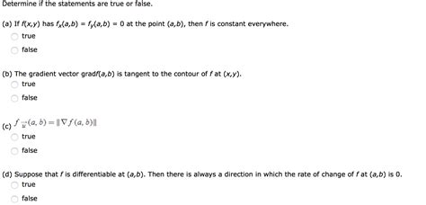 solved determine if the statements are true or false if