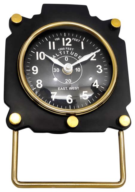 Metal 5 Altimeter Table Clock Black Contemporary Desk And Mantel Clocks By Virventures
