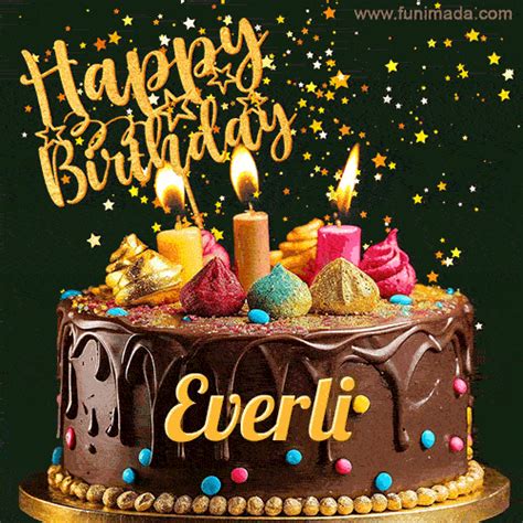 Birthday Animation For Everli With Chocolate B Day Cake Download On Funimada Com