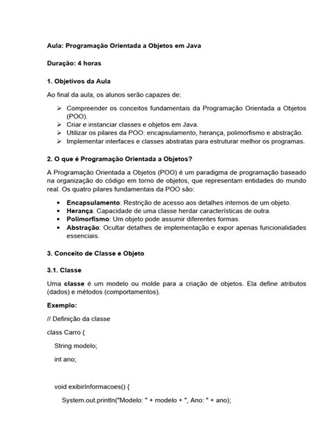 Classe 1 Conceitos Fundamentais Poo Java Pdf Classe Programação De Computadores