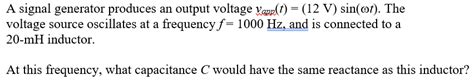 A Signal Generator Produces An Output Voltage Chegg