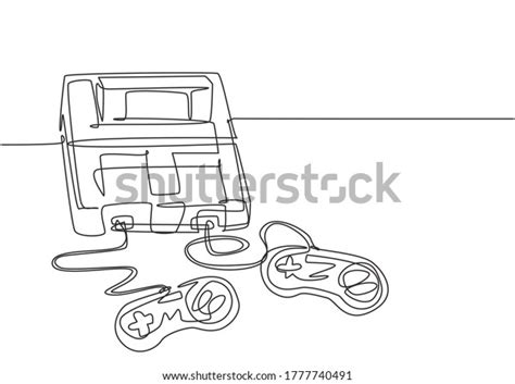 One Continuous Line Drawing Retro Old Stock Vector Royalty Free 1777740491