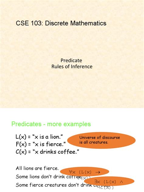 cse 103 discrete mathematics predicate rules of inference pdf