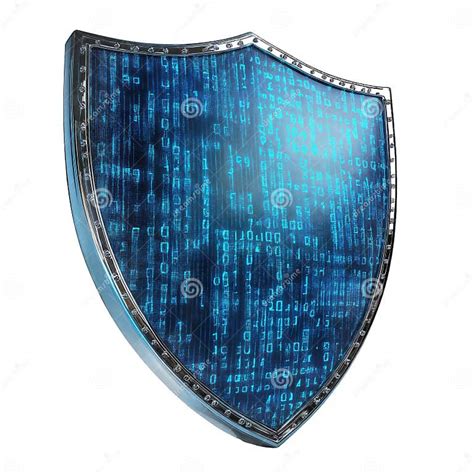Digital Shield Representing Cybersecurity With Binary Code And Glowing