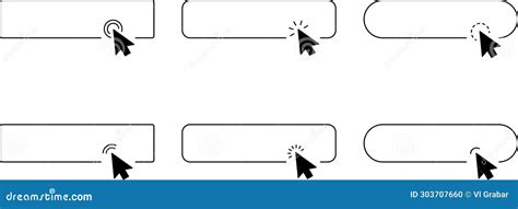Click Blank Button With Pointer Clicking Mouse Pointer Pictogram Action Button Cursor Icon