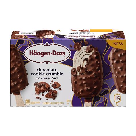 Haagen Dazs Chocolate Cookie Crumble Ice Cream Bars 15 Ct Bjs