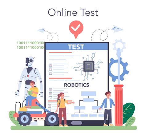 Premium Vector Robotics School Subject Online Service Or Platform