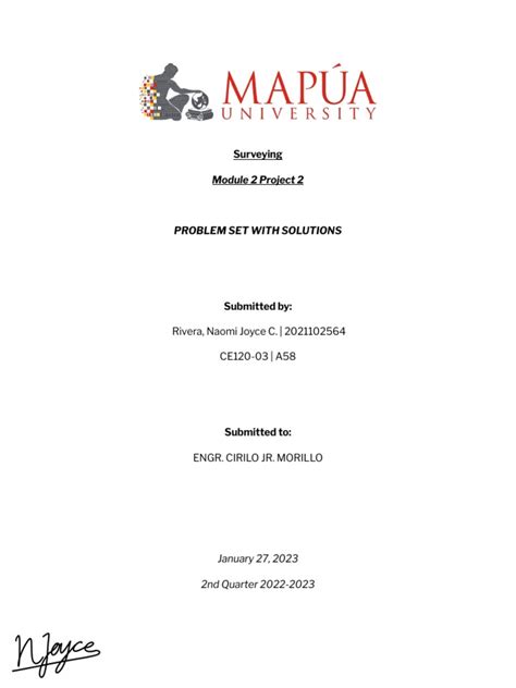 project for module 2 problem set with solution pdf geodesy