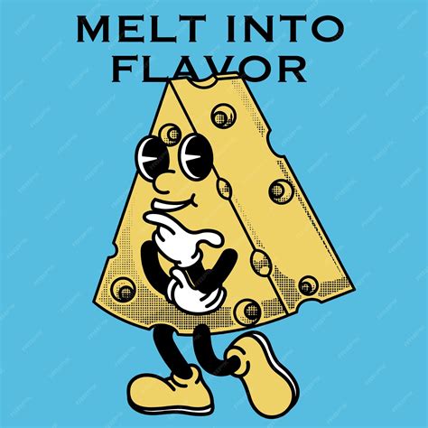 Premium Vector Cheese Character Design With Slogan Melt Into Flavor