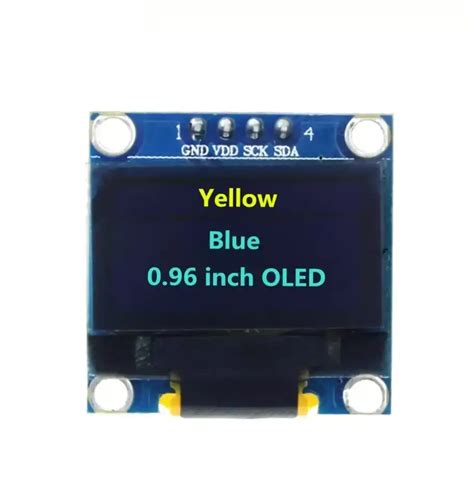 0 96 Yellow Blue Oled Arduino Project Display