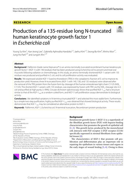 pdf production of a 135 residue long n truncated human keratinocyte