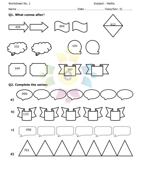 Maths Worksheet For Class 2